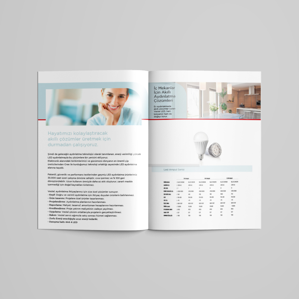 Vestel LED Lighting Brochure Design