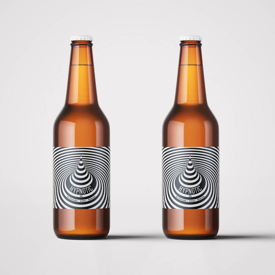 Hypnotic IPA Beer Label Design and Package Design